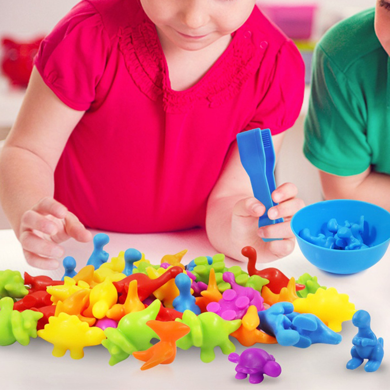 Kid Montessori Toy Rainbow Matching Game Animal Cognition Rainbow Color ...
