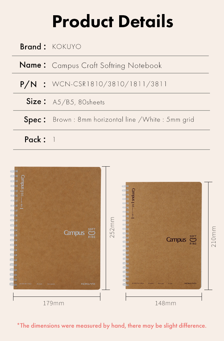 KOKUYO Campus softring notebook craft B5 A5 80P WCN-CSR | Shopee Malaysia
