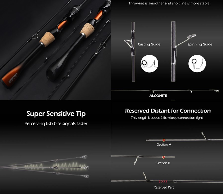 SKYGITZ MALAYSIA SCAR UL XTREME Ultralight spinning casting ROD ...