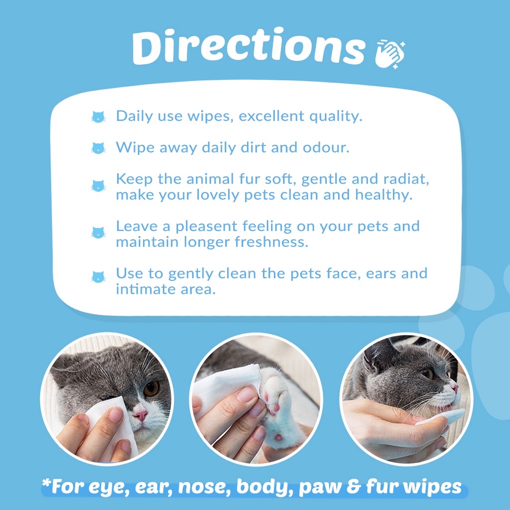 Petti Pet Tissue Wipes With Aloe Vera For Dog & Cat (80's) | Shopee ...