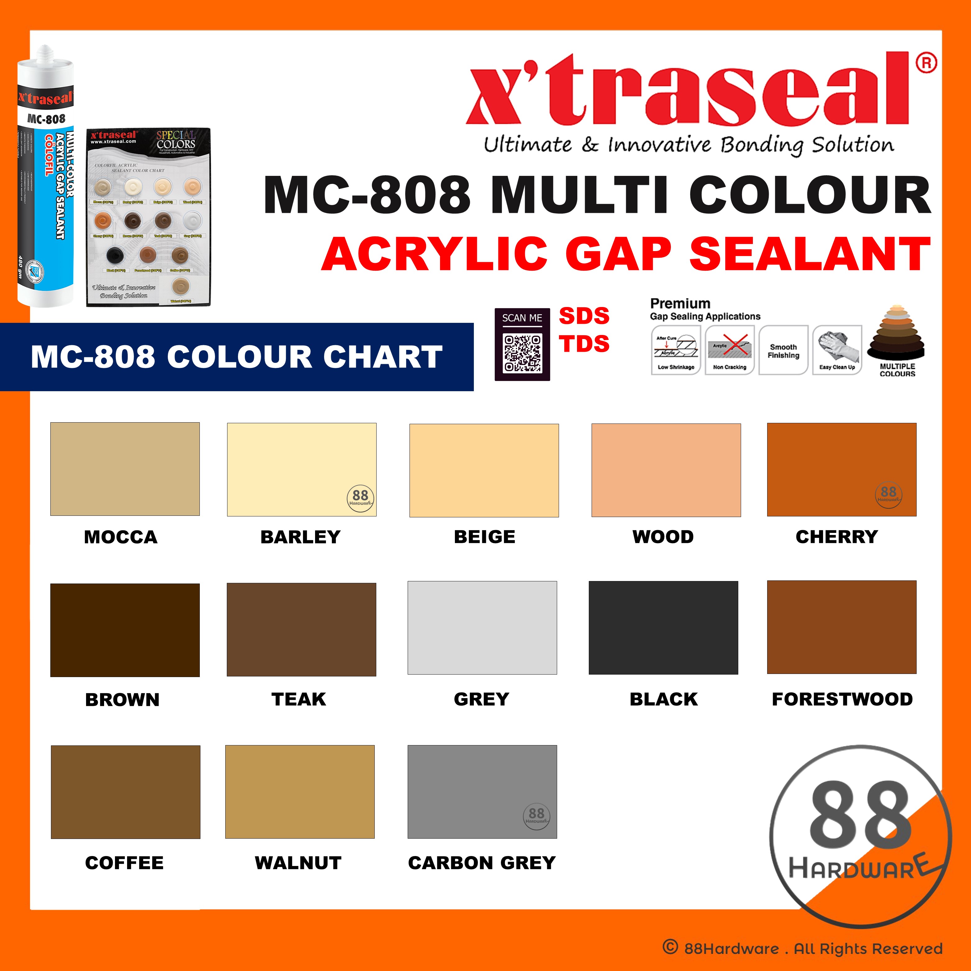 xtraseal x'traseal mc-808 Acrylic Multi Colour Gap Filler Gap Sealant silicone sealant mc-808 ...