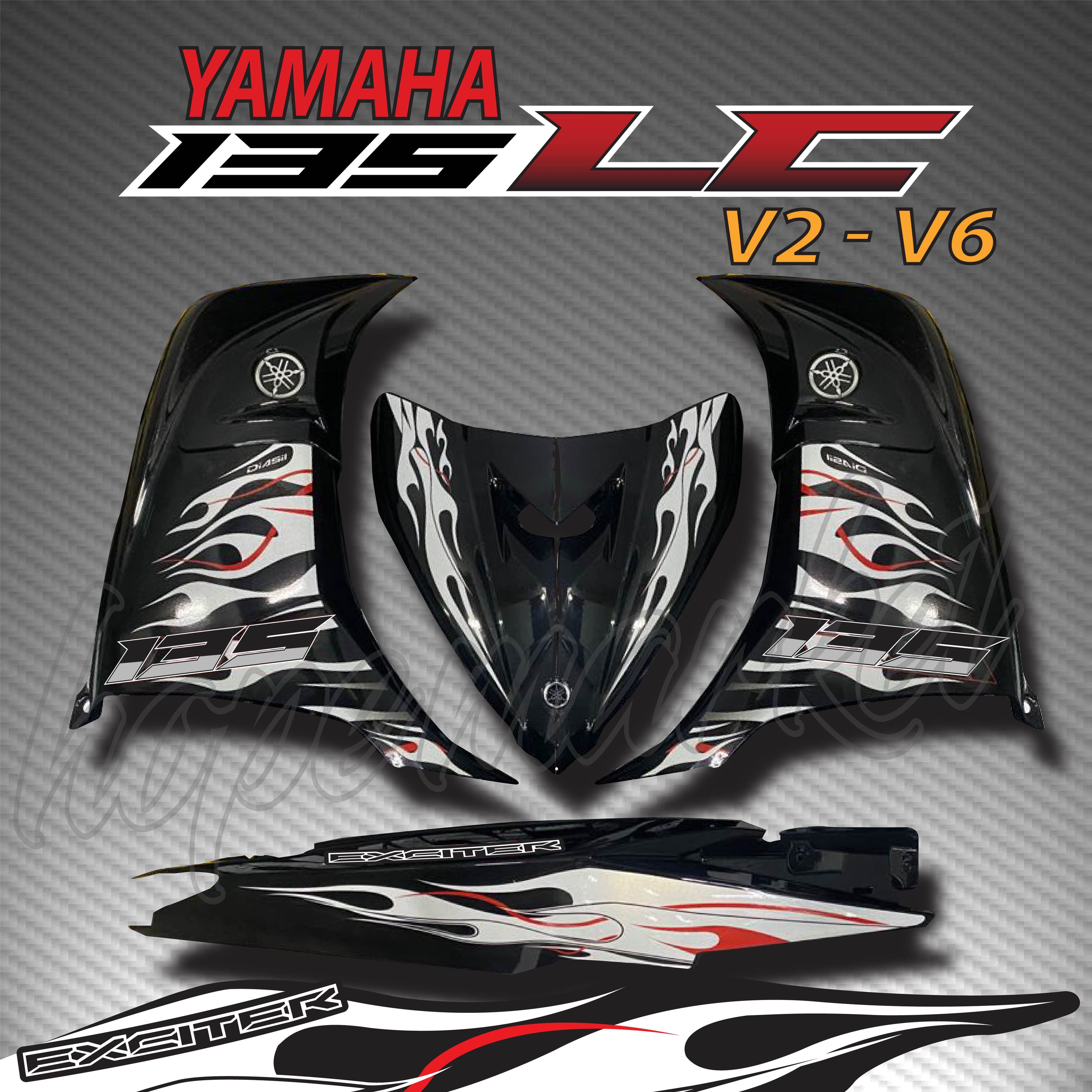 STRIPE MOTOR YAMAHA LC135 V2 - V7 EXCITER VIETNAM FIRE CUSTOM BODY ...