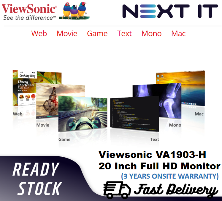 [READY STOCK] VIEWSONIC VA1903-H/VA1903H 1366 x 768 HOME AND OFFICE ...