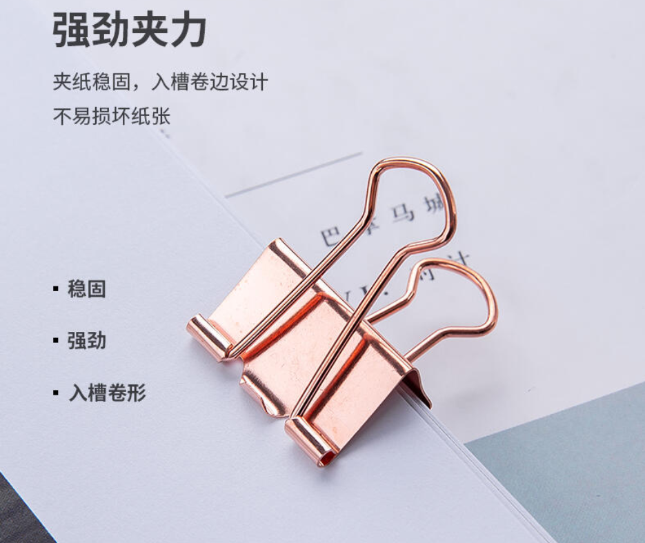 Deli Binder Clips Rose Gold Color (12 Pcs/Box) 78201 Children School ...