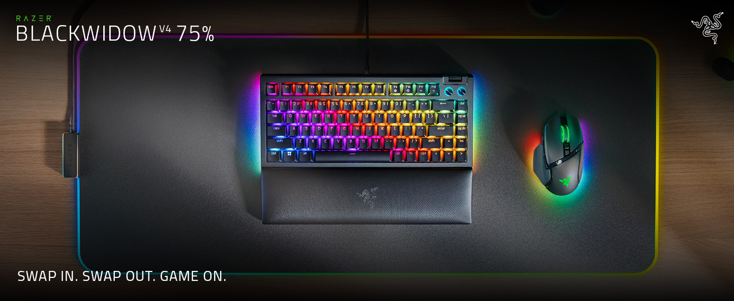 Razer BlackWidow V4 75% Hot-swappable Mechanical Gaming Keyboard ...