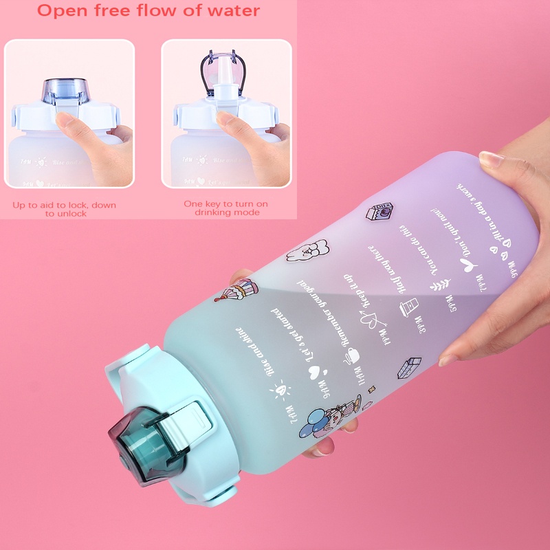 🍋 2L Water Bottle Plastic Bottle Water Tumbler Travel Bottle Student ...