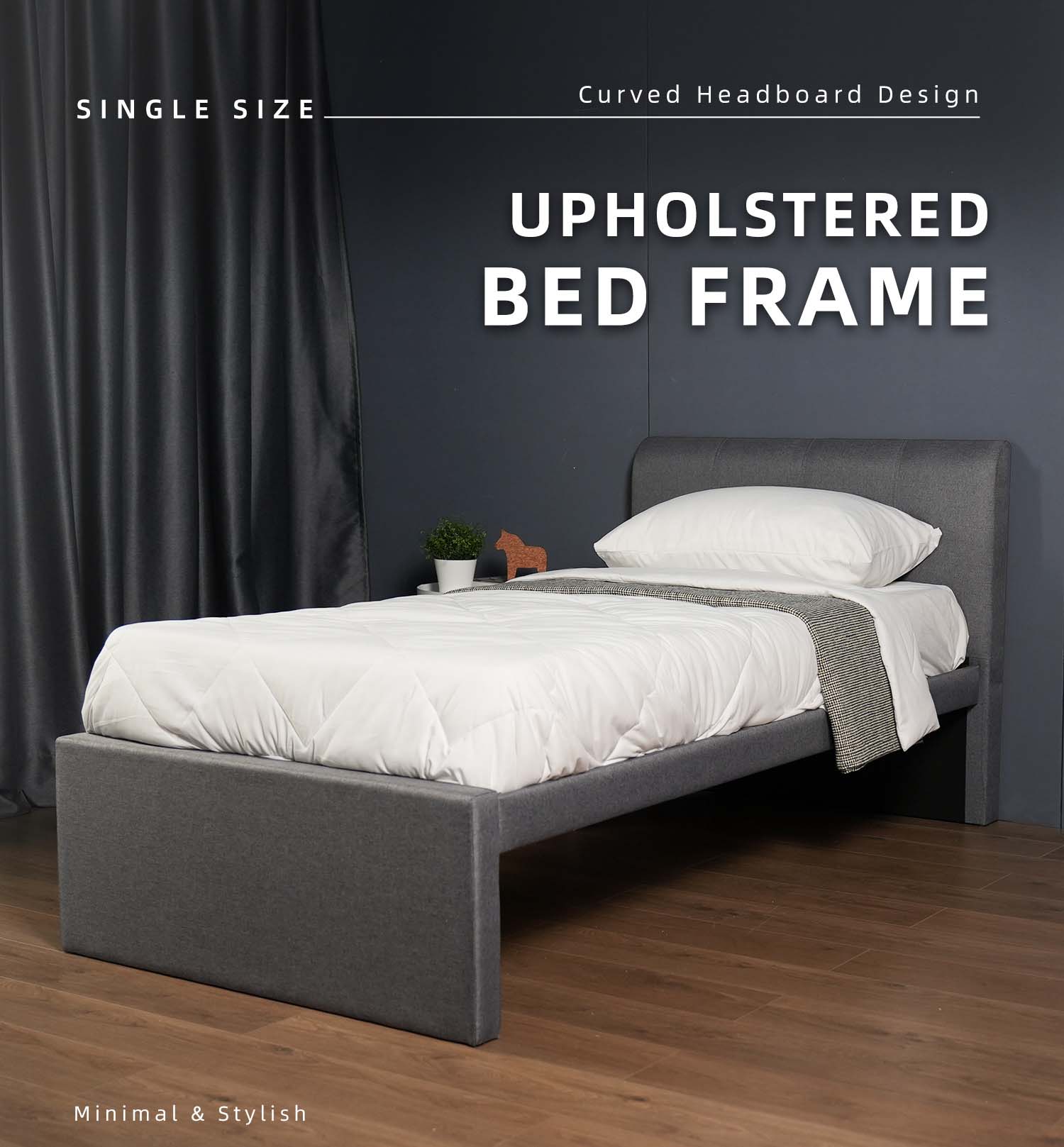 [FREE Shipping] Kitchenz Divan Single Size Linen Fabric Bed Frame Pull Out Bed Frame DV012S ...