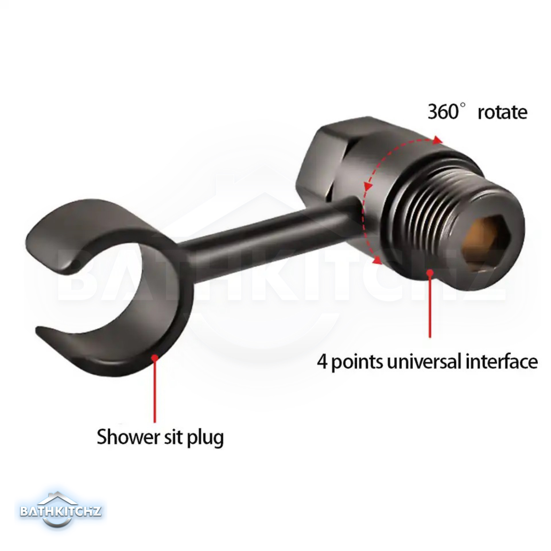 BATHKITCHZ SUS 304 Black/Grey Bidet Sprayer Holder Facet Water Tap Two ...