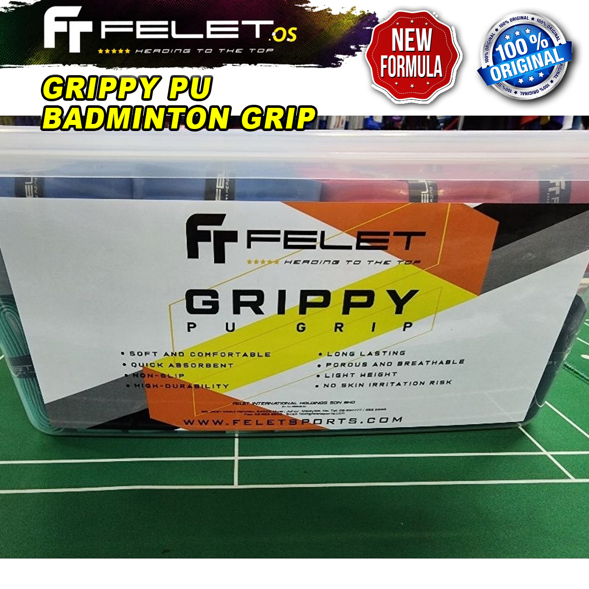 [100% ORIGINAL] FELET NEW GRIPPY PU GRIP Badminton Grip Racket Grip ...