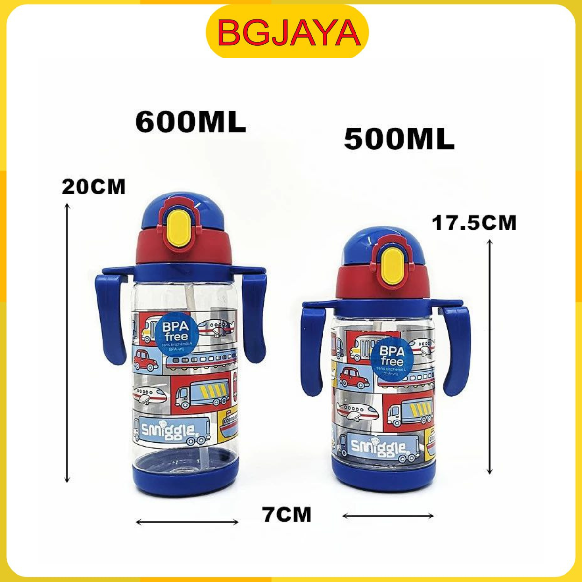 500ML/600ML Kids Water Bottle BPA Free with Straw Botol Air Kanak ...