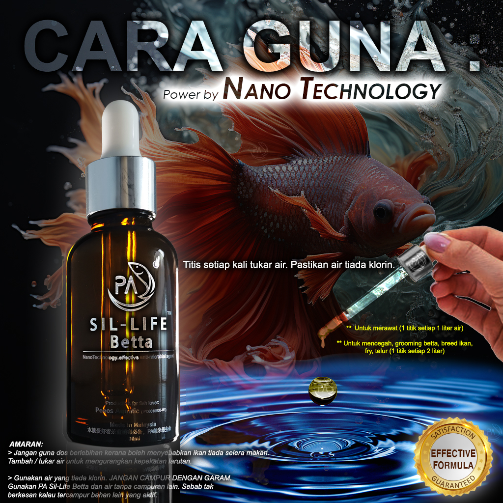 PA Sil-Life Betta 30ml Fish Ikan Laga shrimp aquarium colloidal nano ...