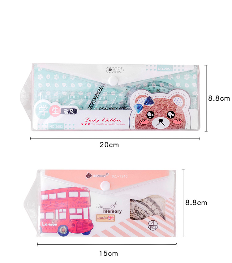 Stationery📐 XiMi-0030 Ruler Set Mathematical Instruments Geometry ...