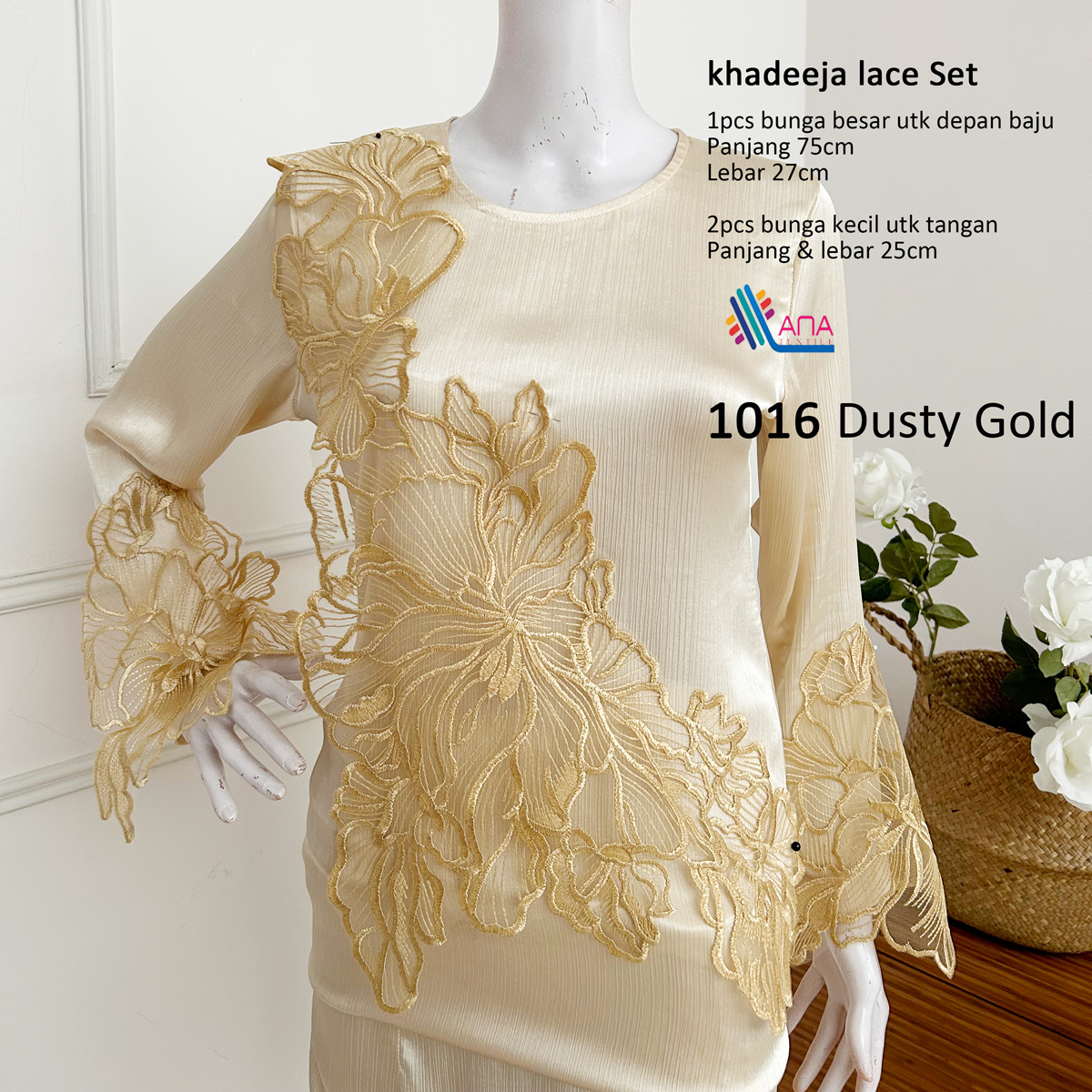 Khadeeja Lace Set Lace Sulam Bunga Treding Lace Sulam Ariesya lace ...