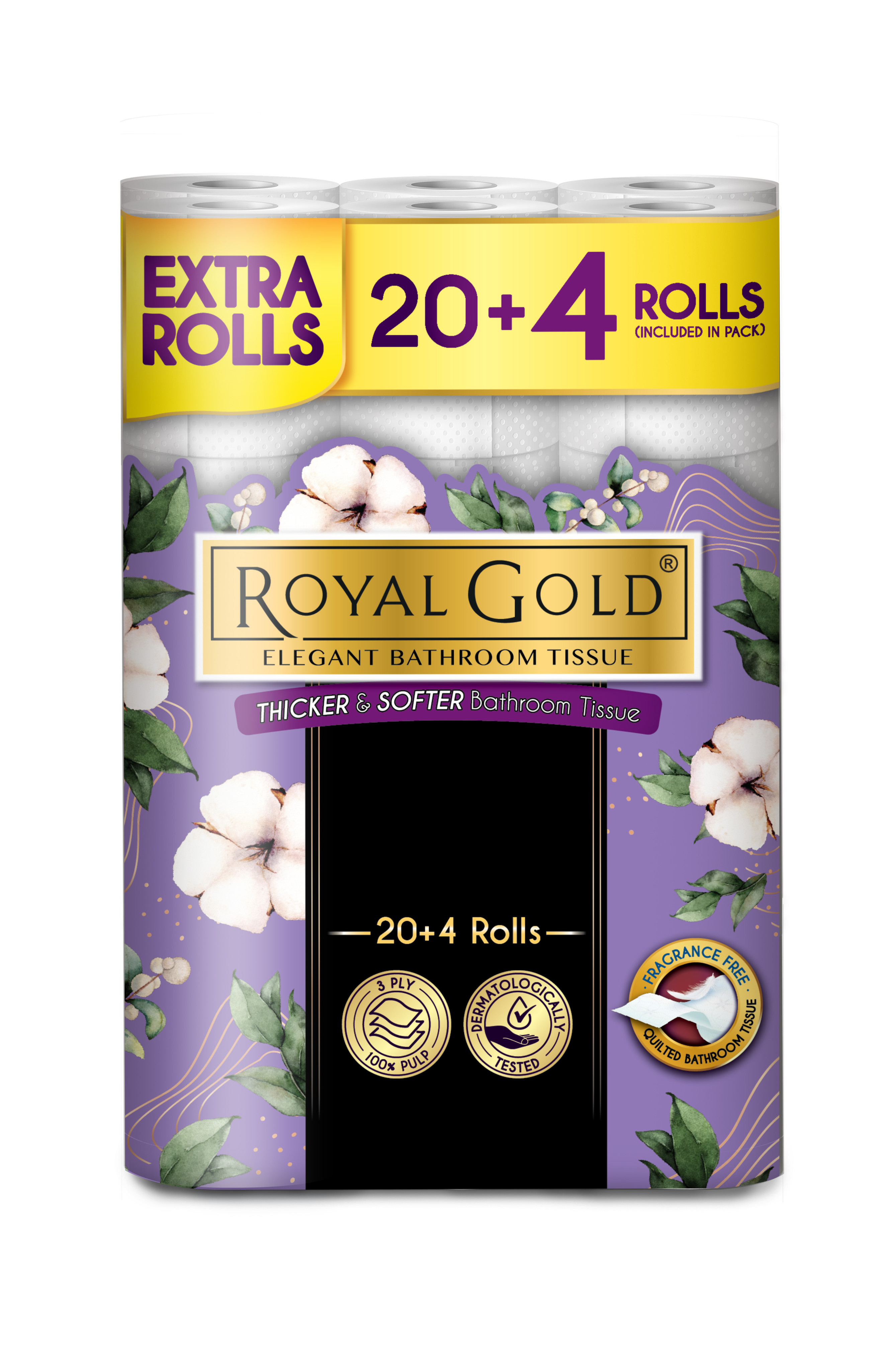 Royal Gold Elegant Toilet Rolls 3 PLY (190's x 24) x 3 Packets - [FREE ...