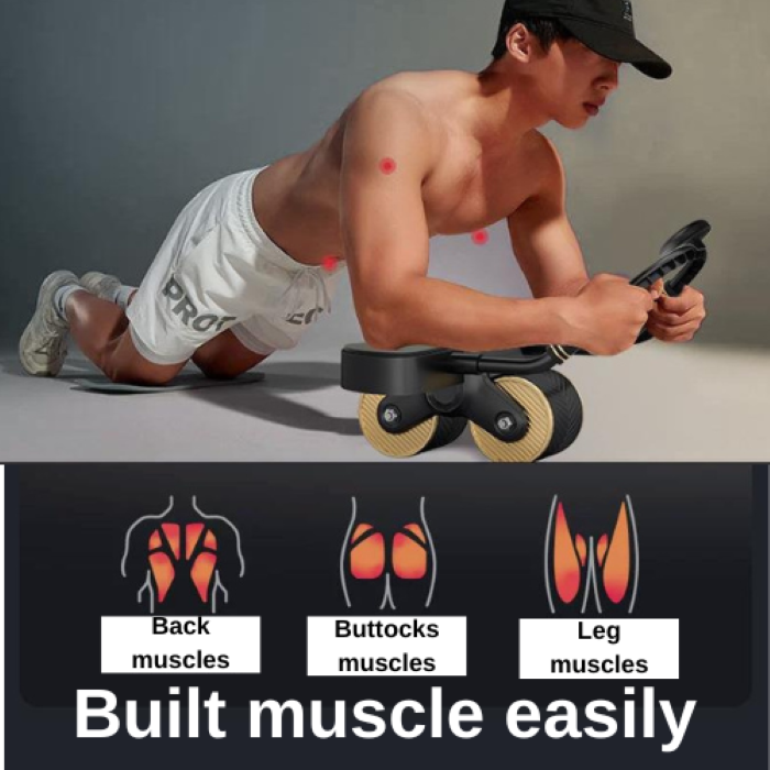Abdominal 6pack Training Wheel Automatic Rebound Roll Abdominal ...
