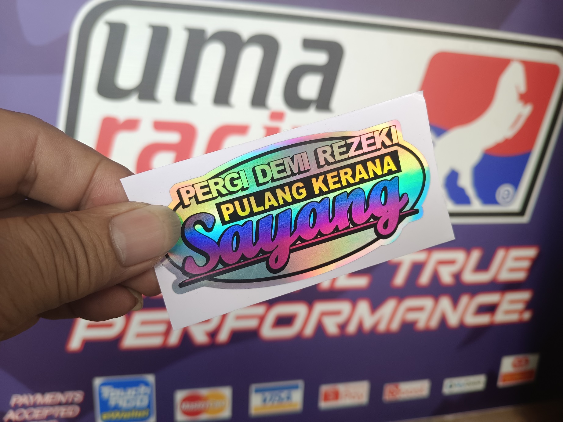 Sticker Pergi Demi Rezeki Pulang Kerana Sayang Sticker Decal Motor&Car ...
