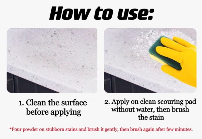 Stone Cleaning Powder 200g Decontamination Stain Remover Marble Cleaner ...