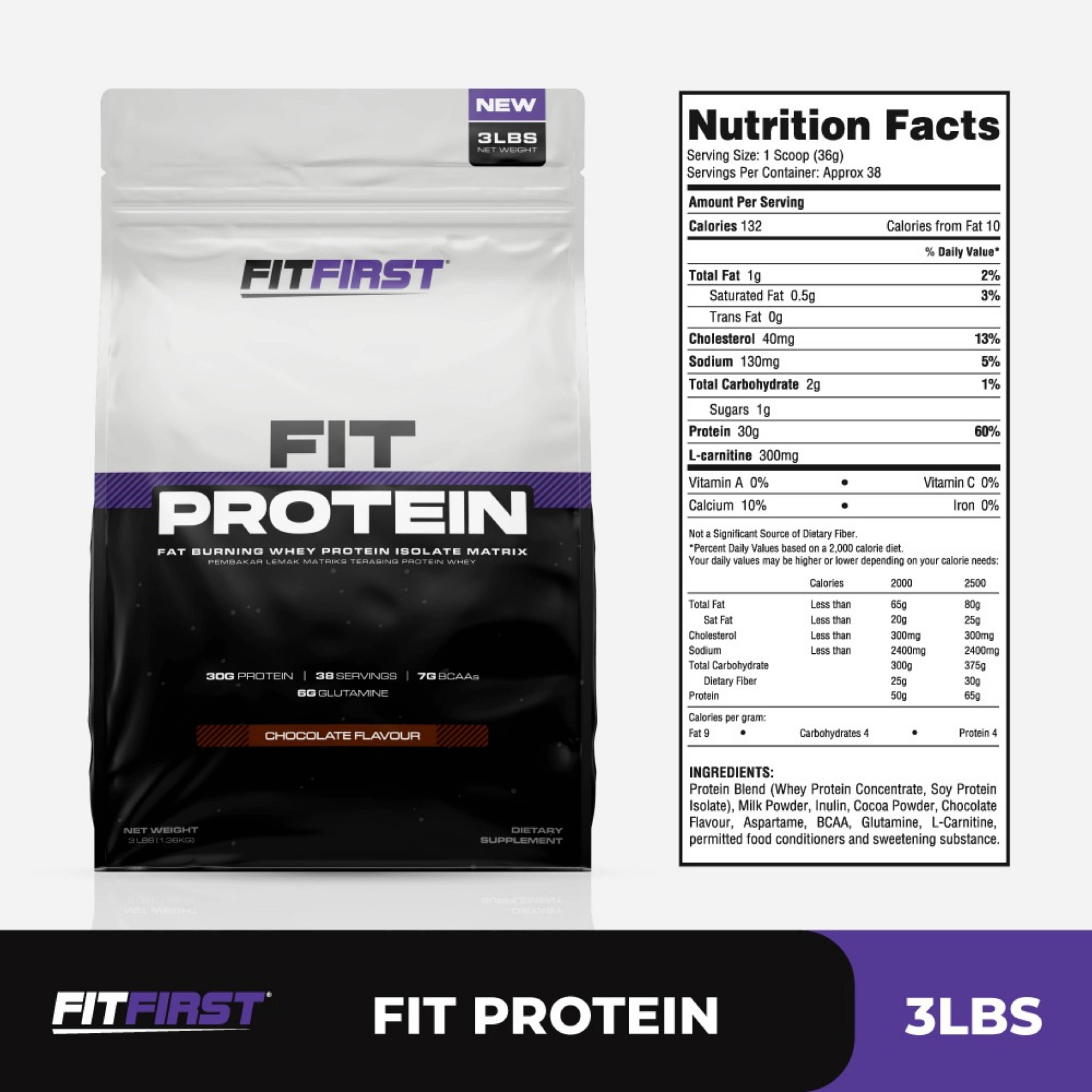 Fit First Fit Protein 3 Lbs/1.3 kg + Gift - Makanan Tambahan Whey ...