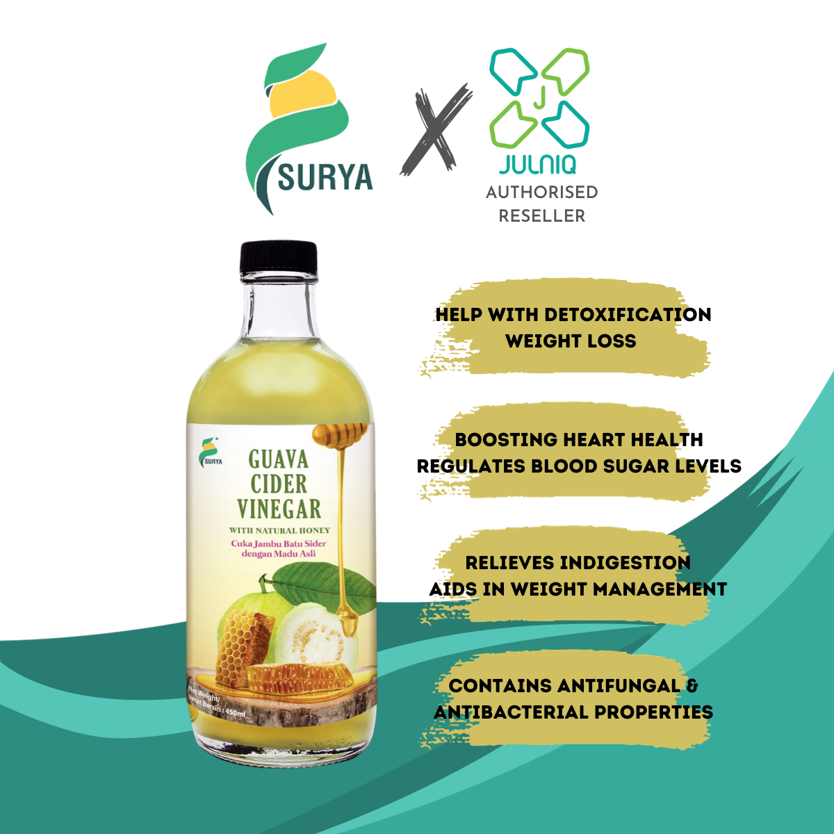 [EXPIRY 2025/2026] SURYA Apple / Pomegranate / Guava Cider Vinegar 450ml | Shopee Malaysia