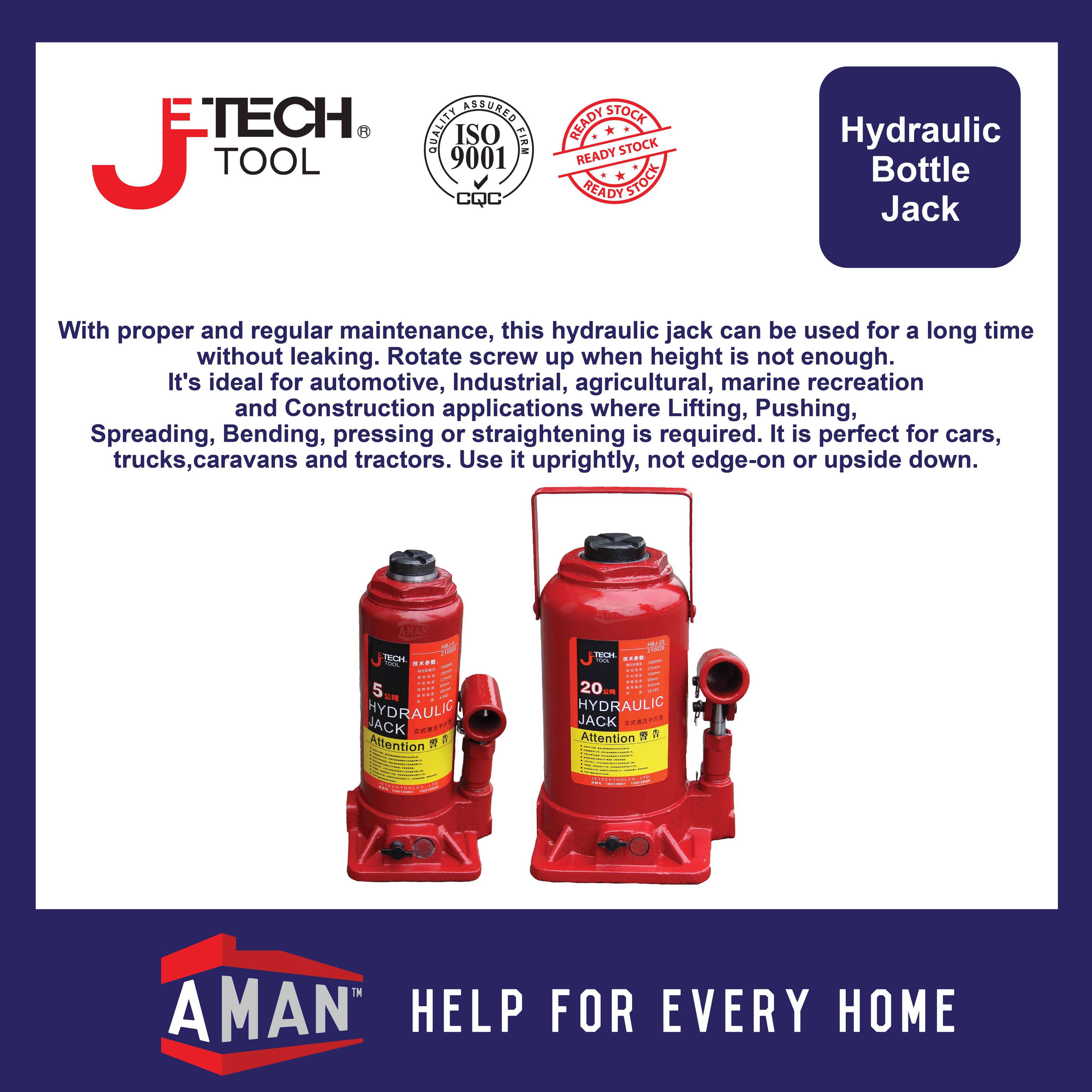 JETECH 16 Ton Heavy Duty Hydraulic Bottle Jack Car Jack Garage Jack ...