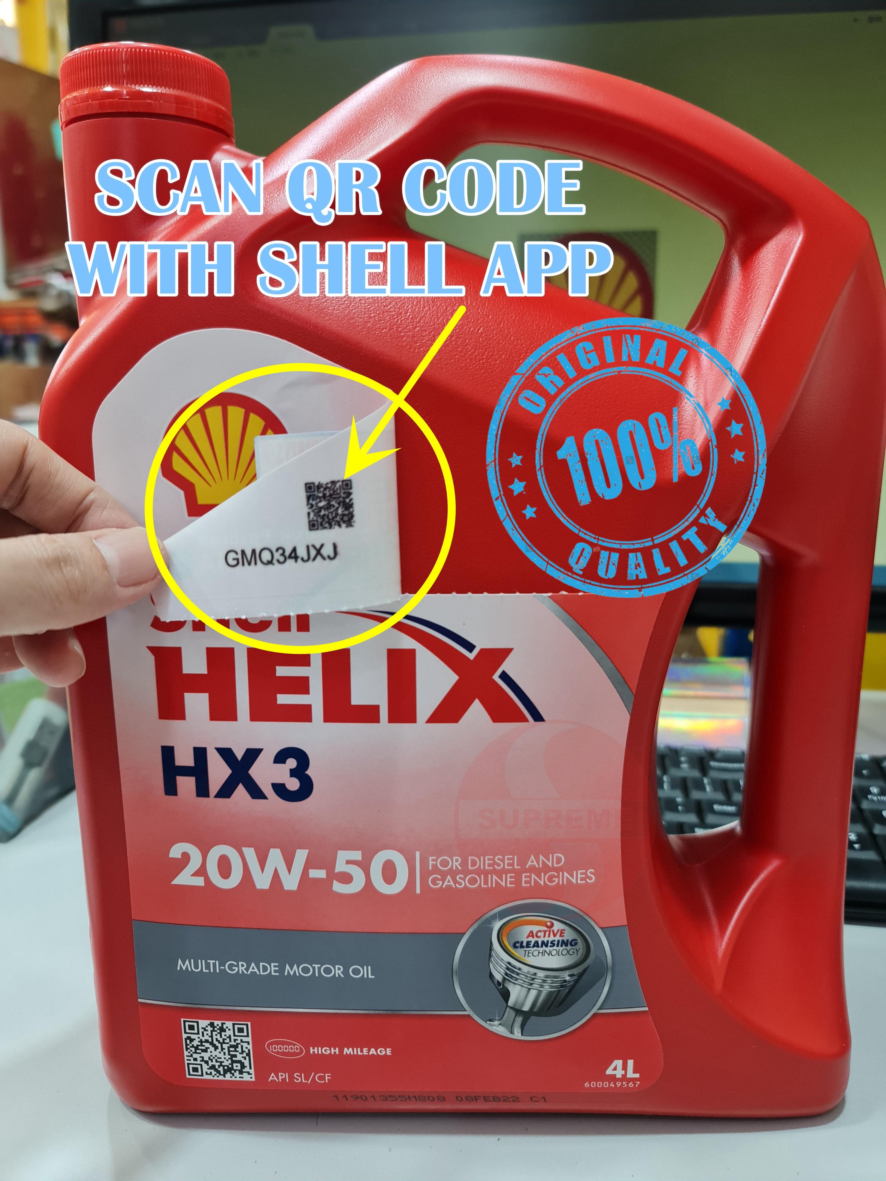 S2U Original Shell Helix HX3 Engine Oil 20W50 4Liter For Proton Perodua ...