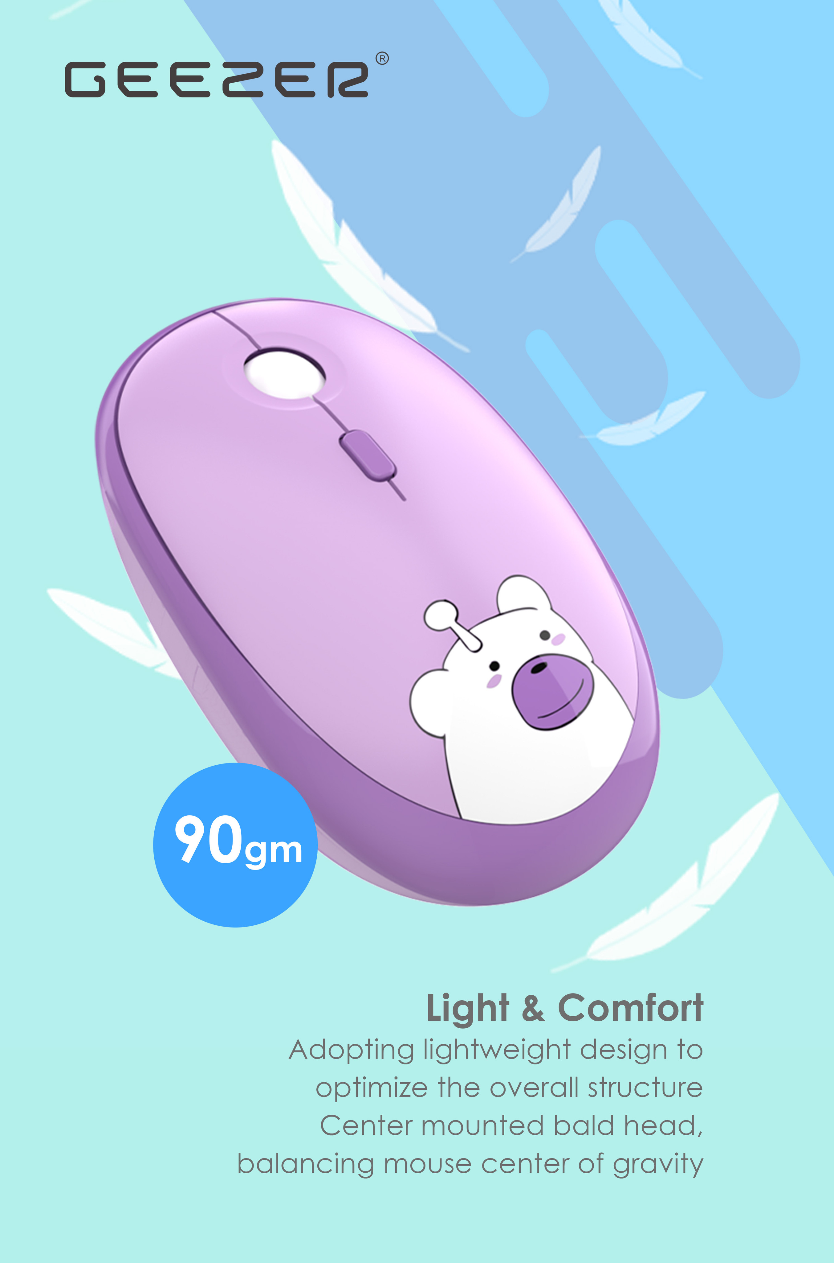 (1 Year Warranty) Geezer M2 1600 DPI 2.4Ghz Wireless Silent Mouse ...