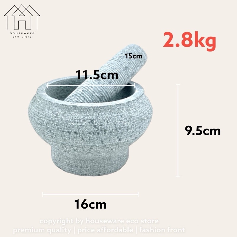 Stone Mortar And Pestle Set | Lesung Batu 14cm /16cm石臼 | Shopee Malaysia