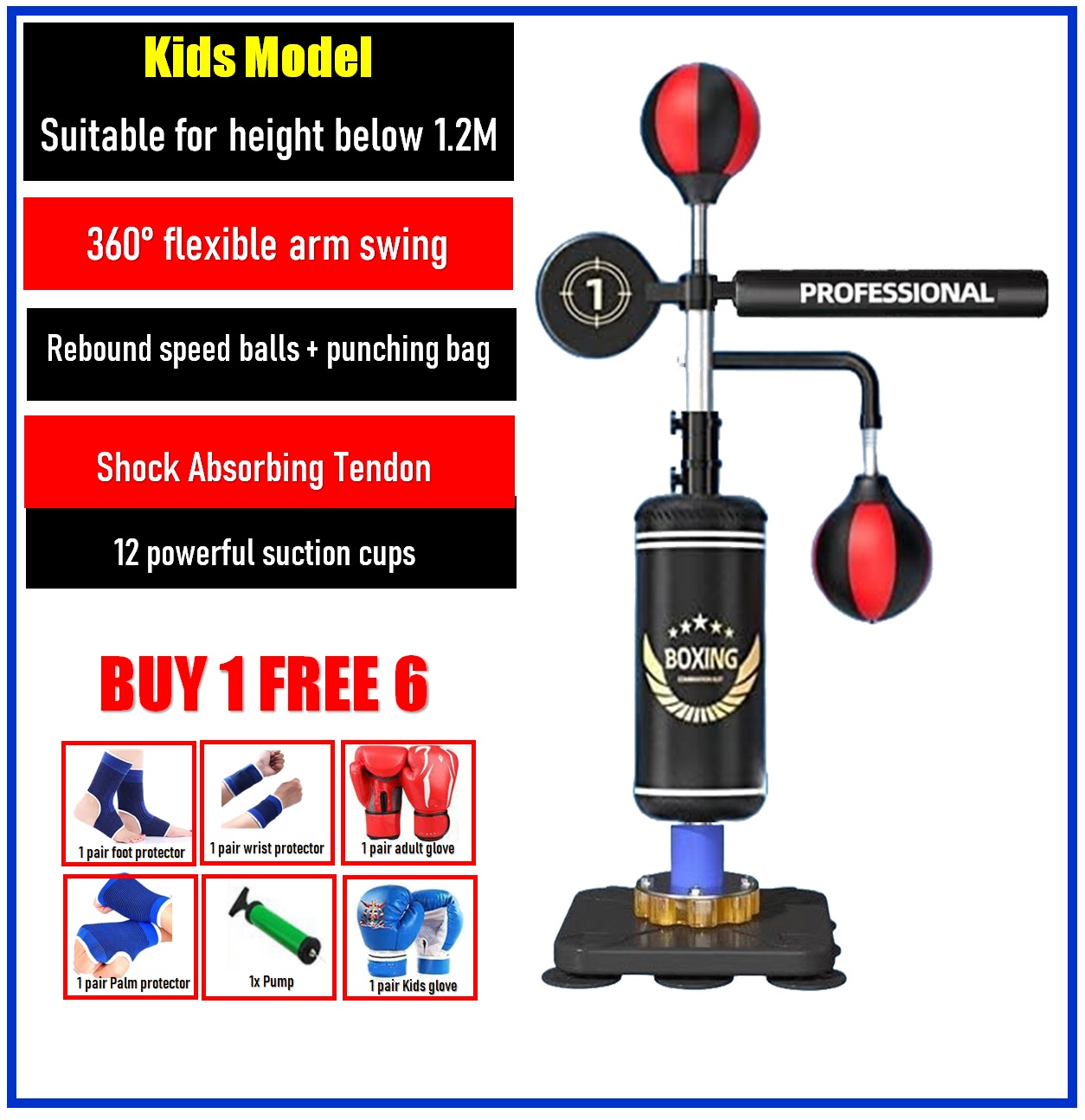 Speed Boxing Bags Kids Childen Boxing Punching Sand Bag Stand MMA ...