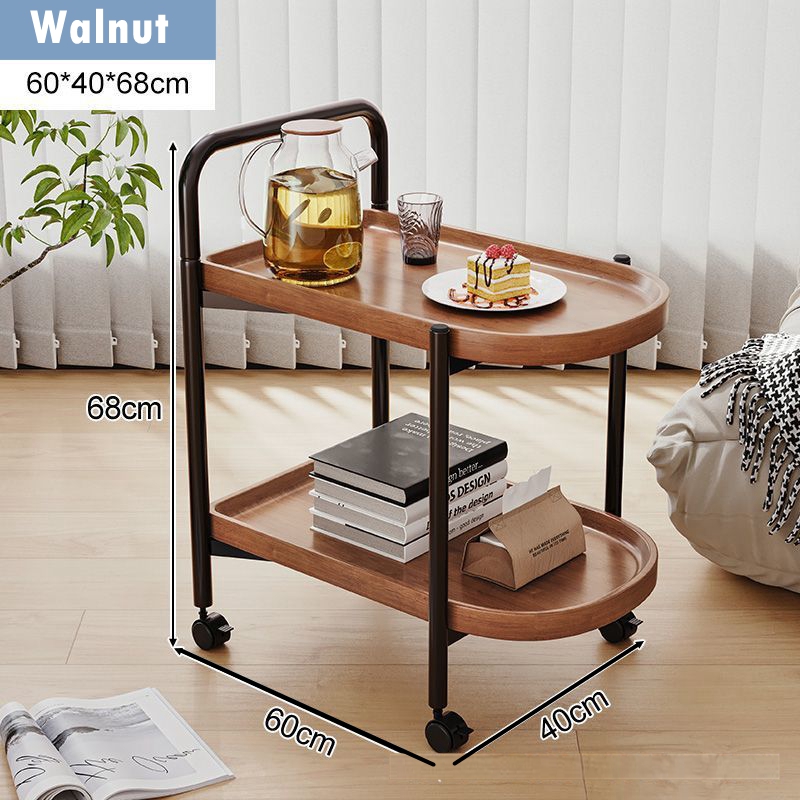 Movable Corner Table wooden Trolley Coffee Tea Table With Wheels Bed ...