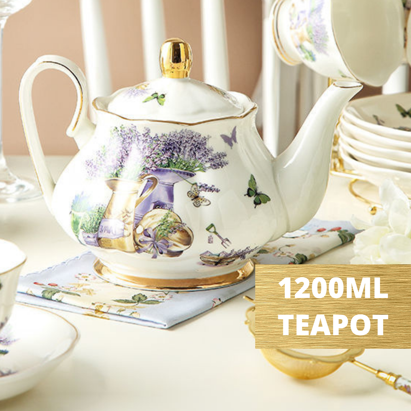 Lavender Teapot Set Porcelain English Tea Set Vintage Tea Set English ...