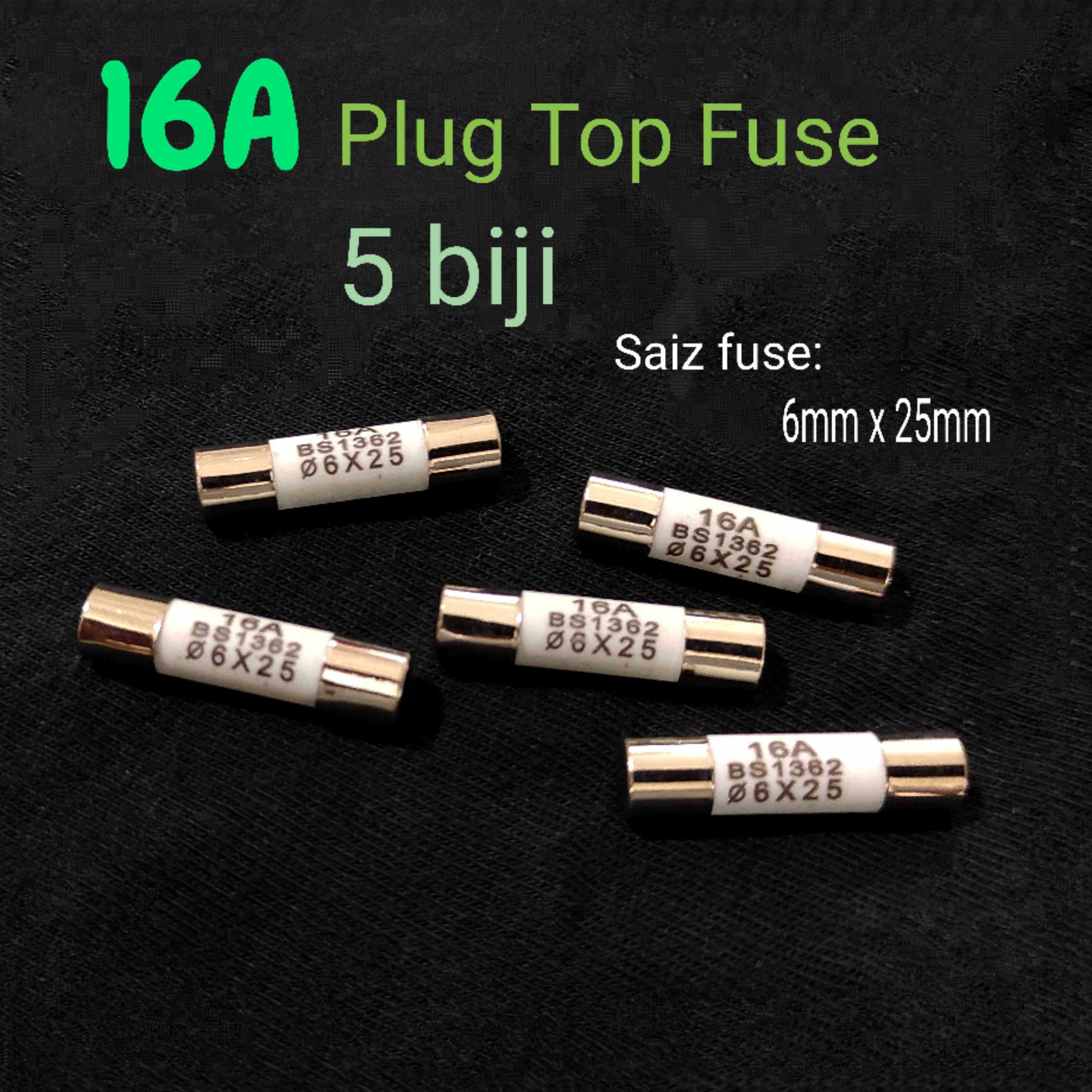 5 Biji 16A Plug top Fuse | Shopee Malaysia