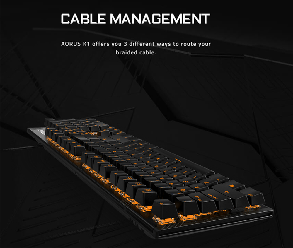Gigabyte AORUS K1 RGB Cherry MX Mechanical Gaming Keyboard Red Switch ...
