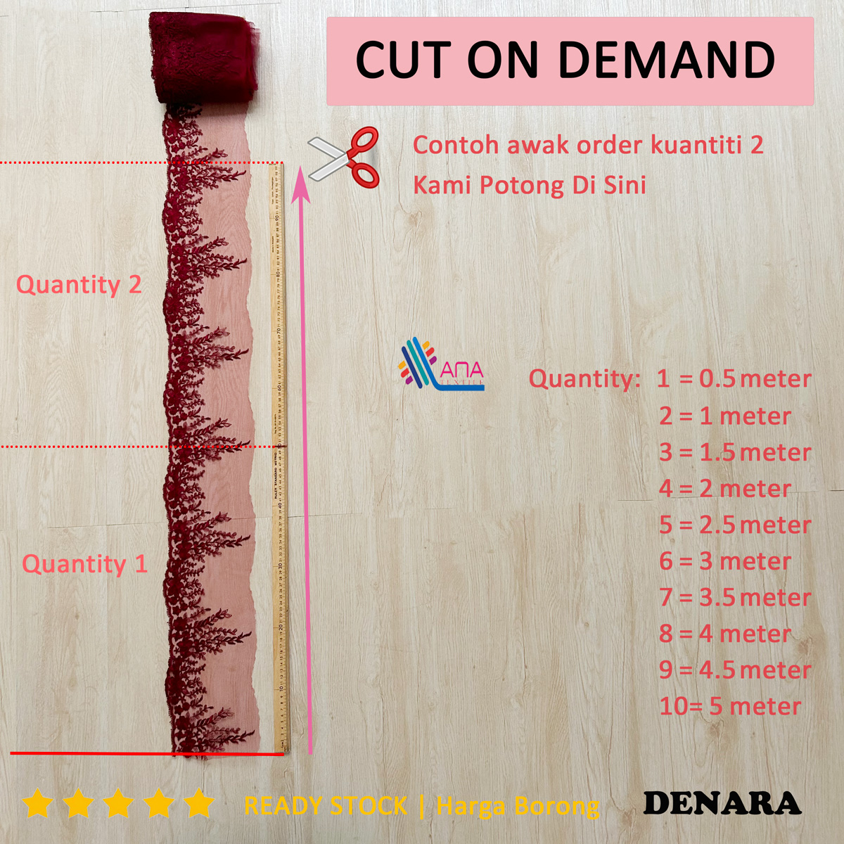 Denara Design Premium Border Lace Sulam Kerawang New Design Broder Lace Utk Baju Nikan Baju ...
