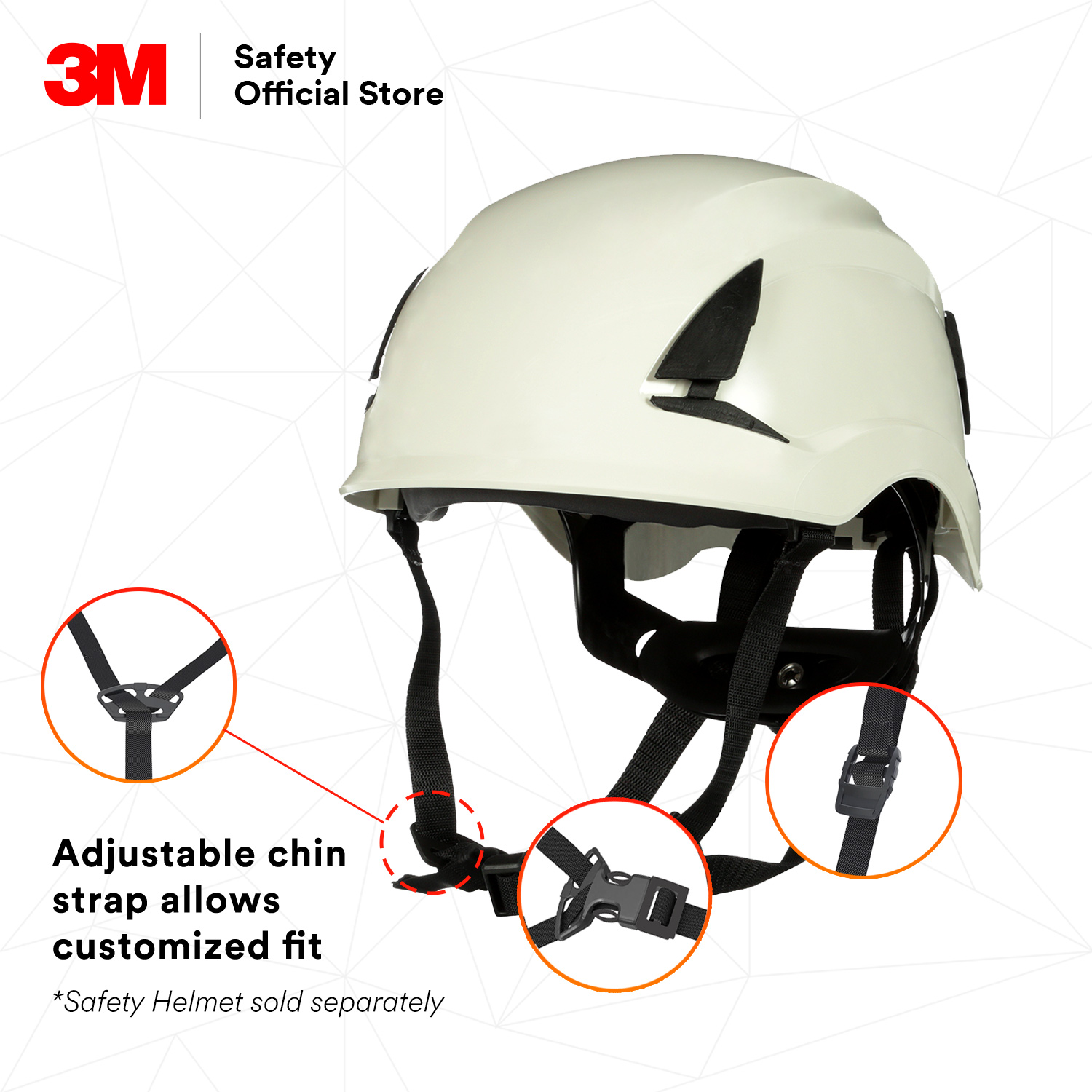 3M™ X5-S4PTCS1 Standard 4 Point Chin Strap with buckle for SecureFit ...