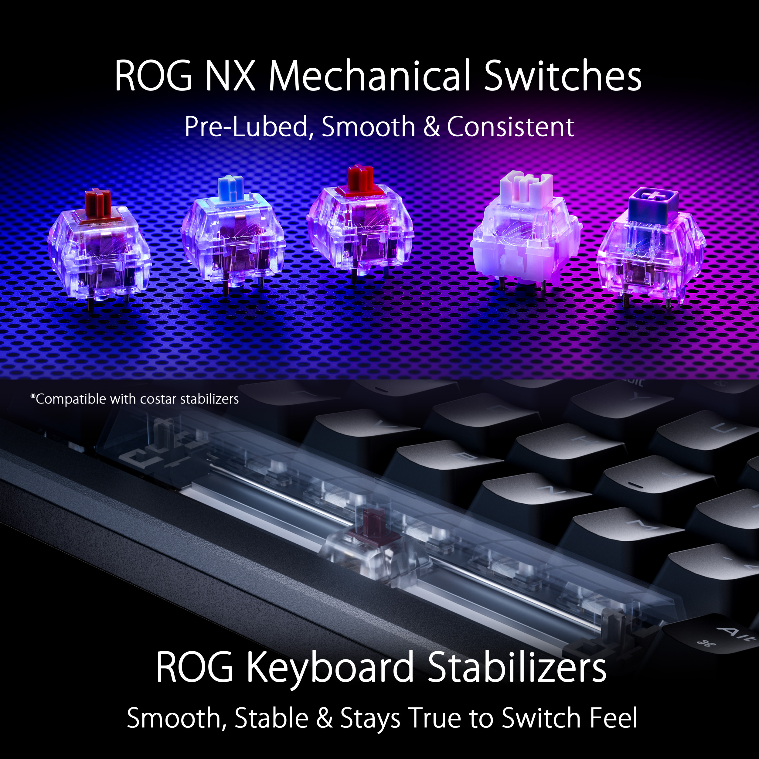 ROG Azoth M701 Moonlight White Gaming Custom Keyboard Gasket Mount ...
