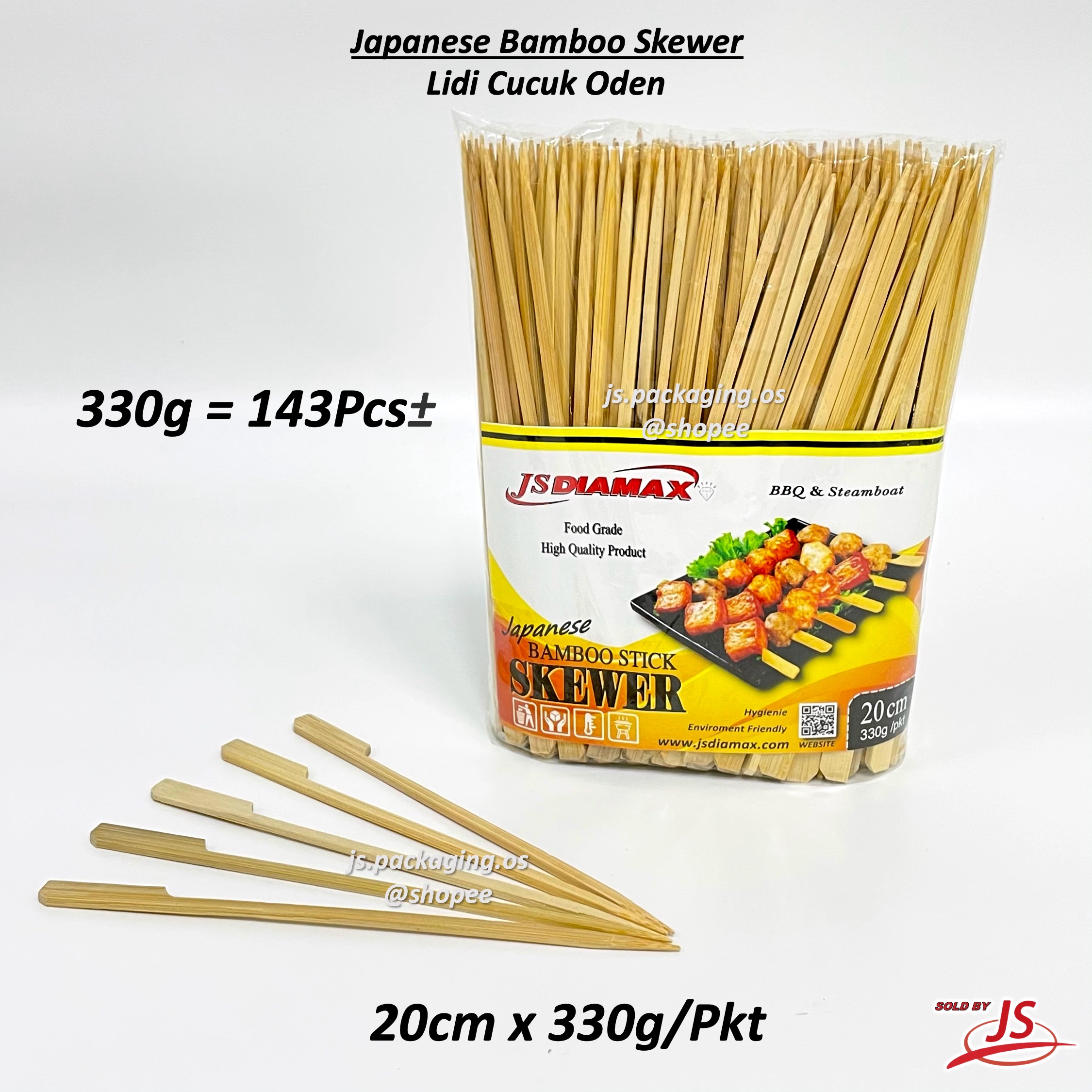 15cm/18cm/20cm/25cm Lidi Cucuk Oden Fruit Bamboo Stick Skewer Sausage ...