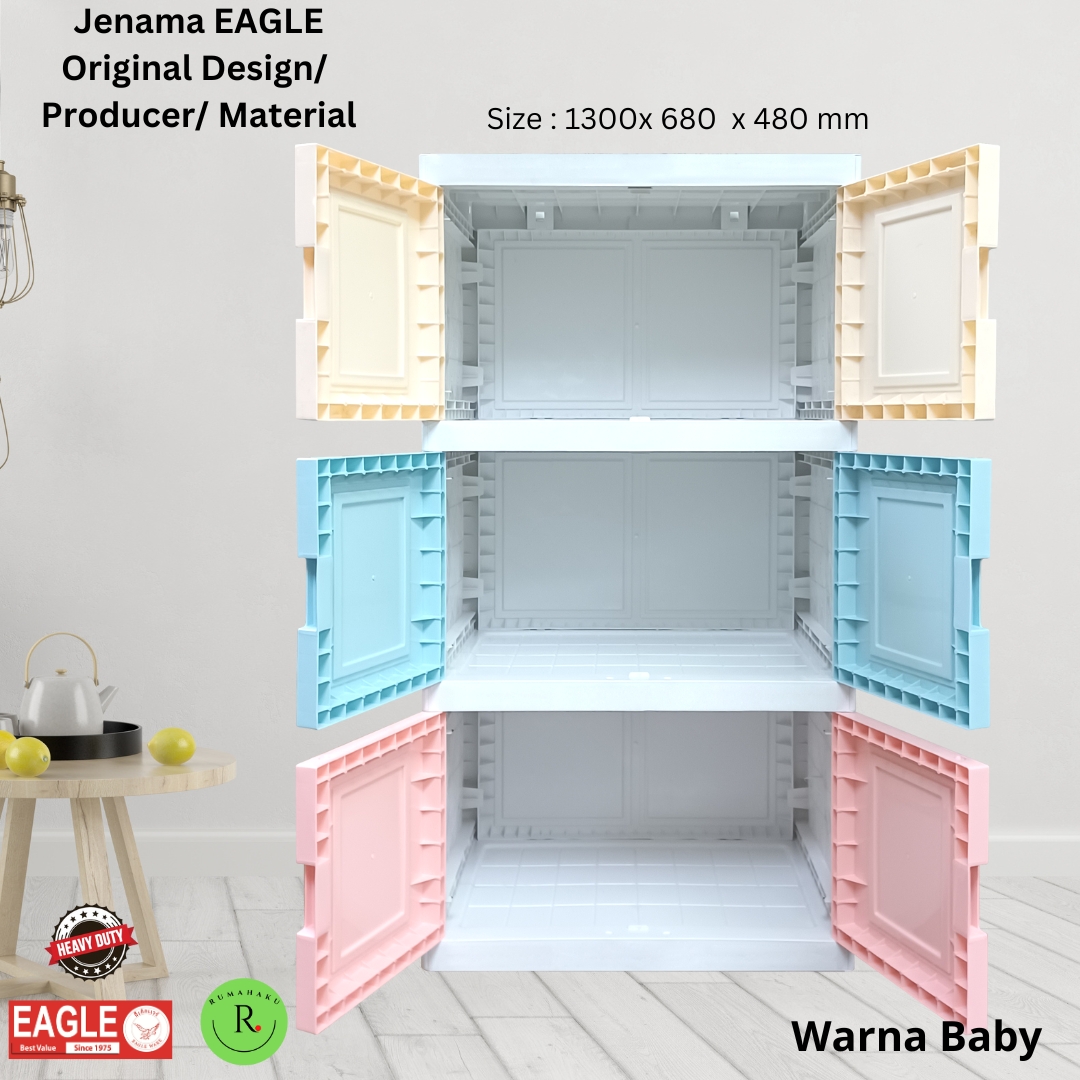 RumahAku {BESAR} Plastic Storage Cabinet/Wardrobe/Almari Baju/Almari ...