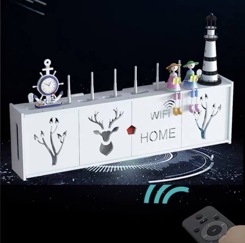 Wifi Router Shelf Rack Storage Wall Shelf Router Modem Rak TV Wall Rak ...