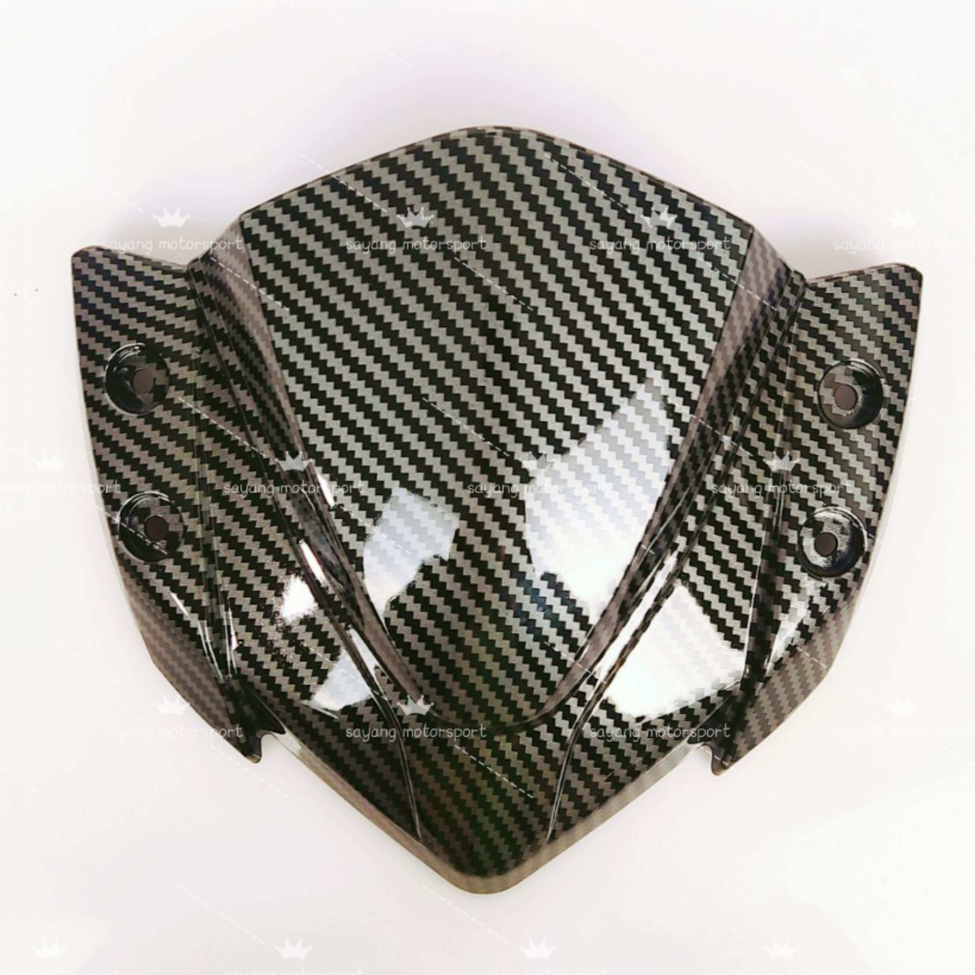 YAMAHA LC NEW V3 LC135 V4/V5/V6/V7 ACCESSORIES NEW COWLING VISOR WINDSHIELD COVER DEPAN (BLACK ...