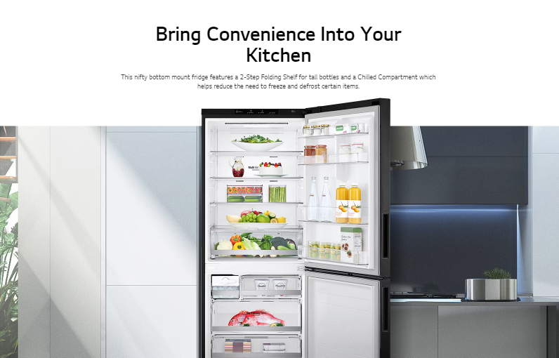 LG Smart Inverter Bottom Freezer Refrigerator 420L GC-B529NQCM | Shopee ...