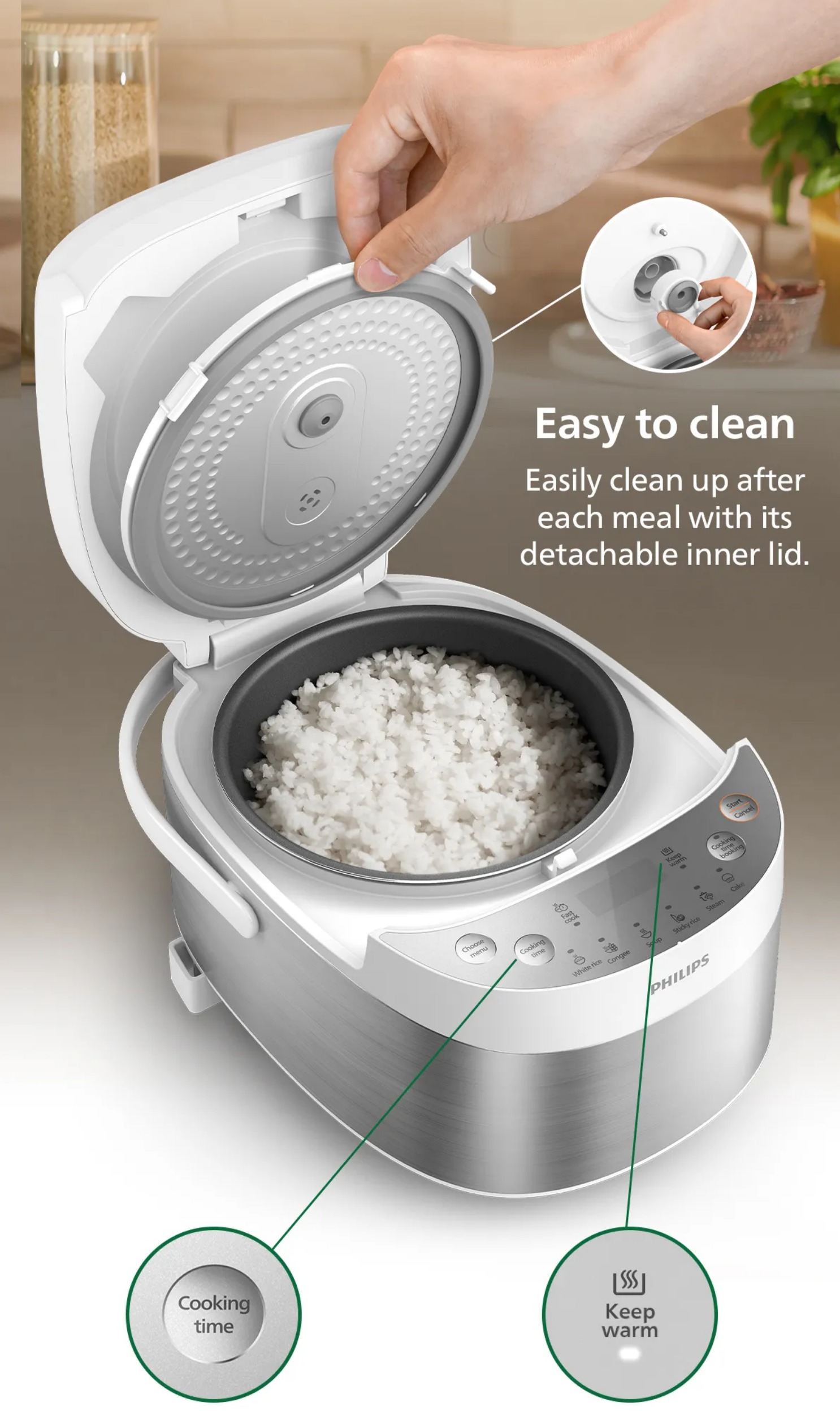 [ FREE SHIPPING ] Philips 3000 Series Digital Mini Rice Cooker (0.85L ...