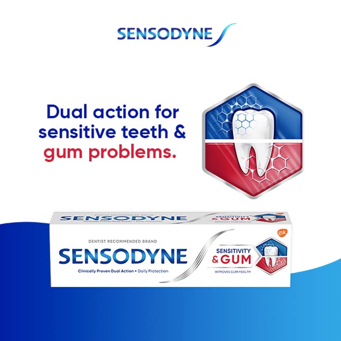 Sensodyne Sensitivity & Gum Sensitivity Relief & Improve Gum Health Original Toothpaste Pack ...