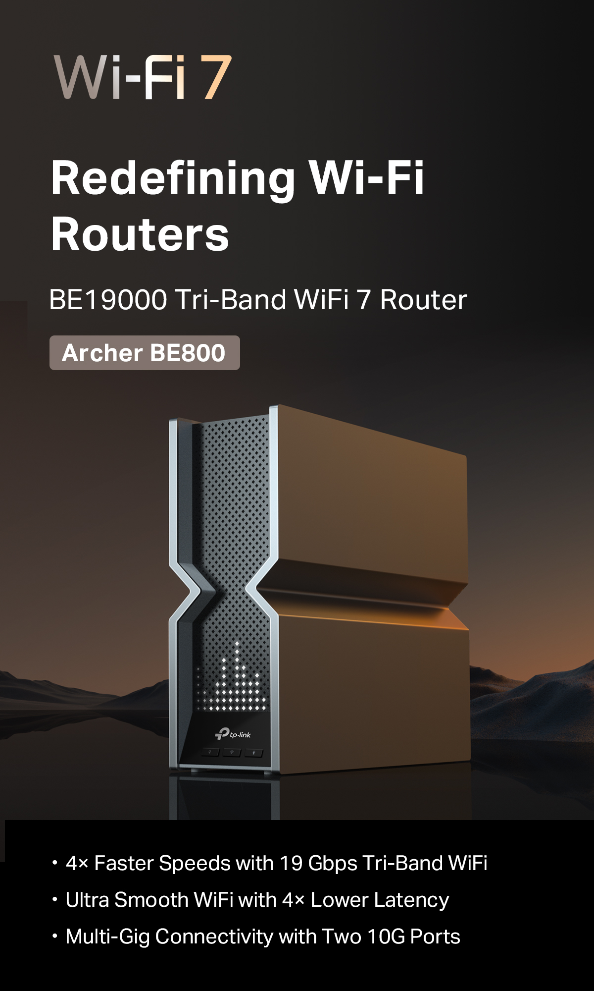 TP-Link Archer BE800 / BE805 WiFi 7 BE19000 Tri-Band Dual 10G + 4x 2.5G ...