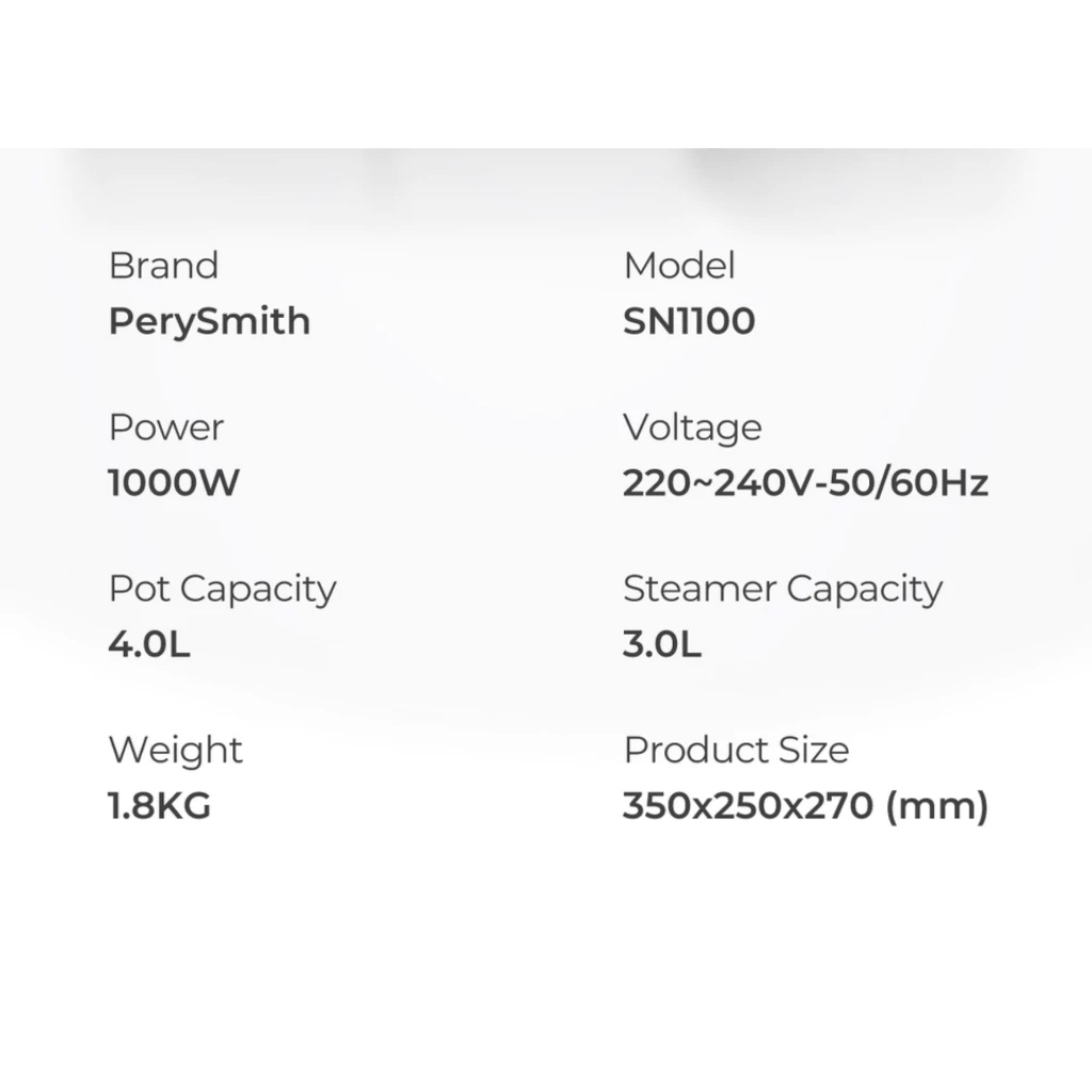 PerySmith 4L 2in1 Multi Cooker Signature Series SN1100 | Shopee Malaysia
