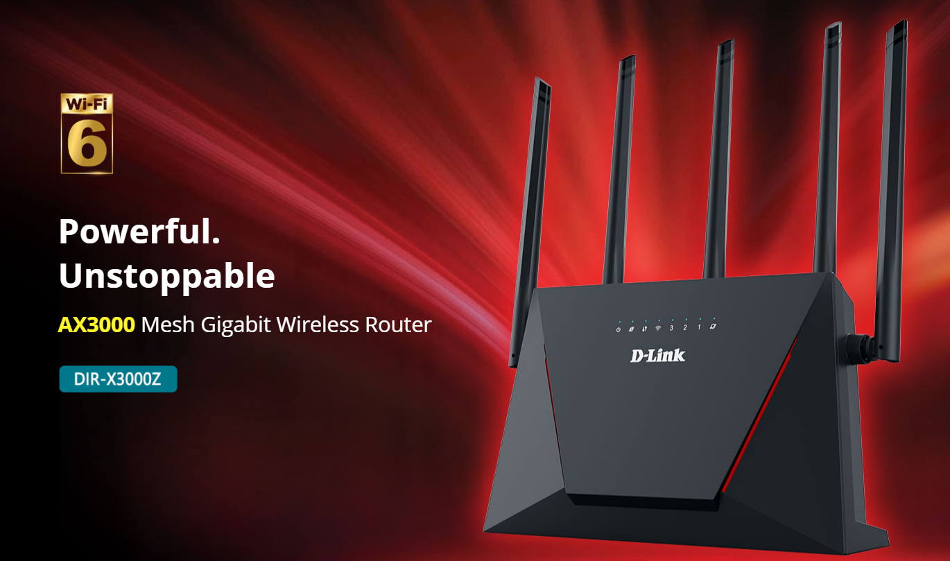 D-Link DIR-X3000Z Gigabit Wireless AX3000 Wi-Fi 6 Router 5 Antenna ...