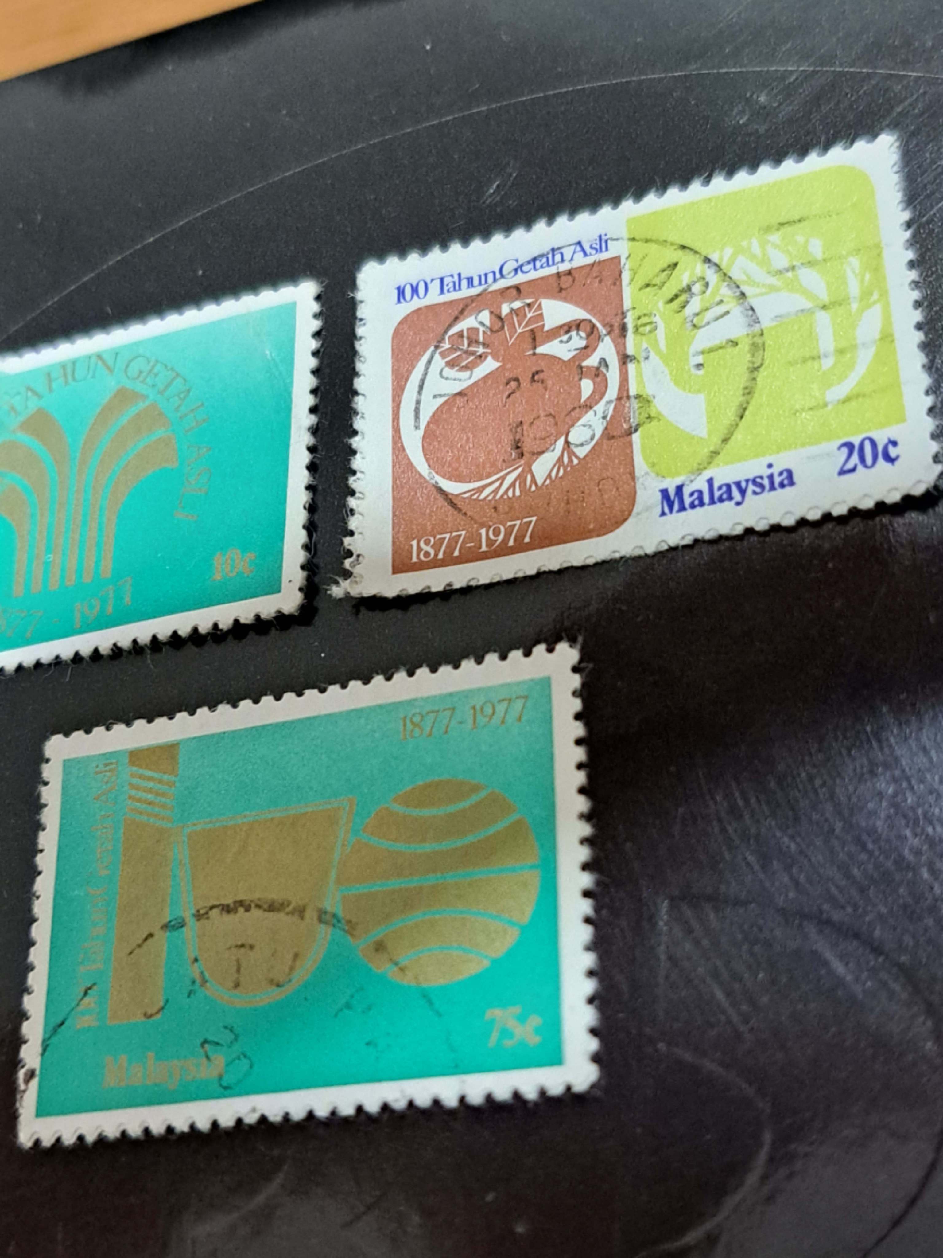 1978 Malaysia Setem 100 Tahun Getah Asli Stamp 100th Year of Natural Rubber Complete Set of 3v ...