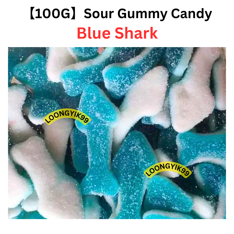 【100G】Halal Gummy Sour Mix Candy viral Donut Sweet Candy Cola Worm Blue ...