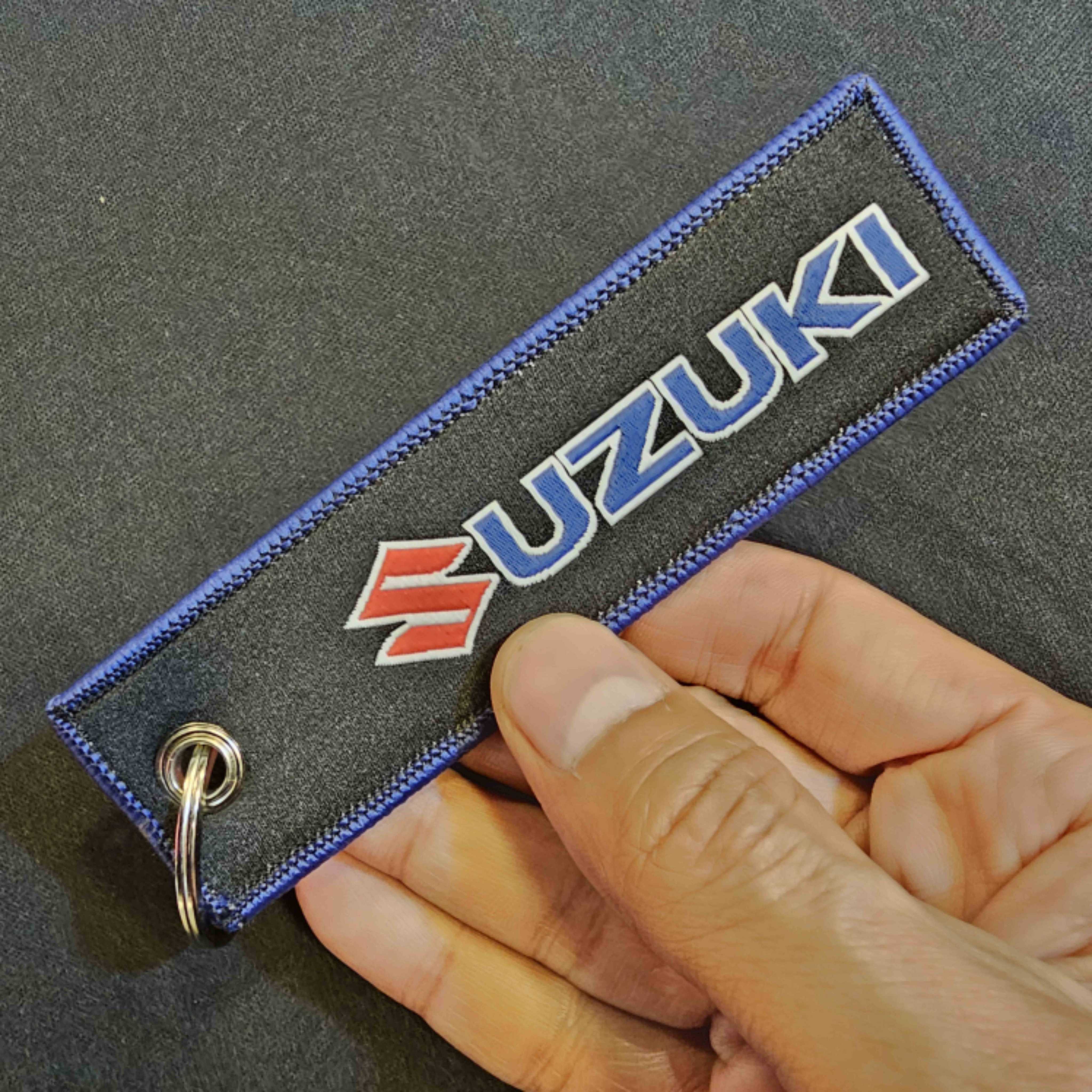 Keychain suzuki Motorsport Motorcycle brand Woven Fabric Cloth ...