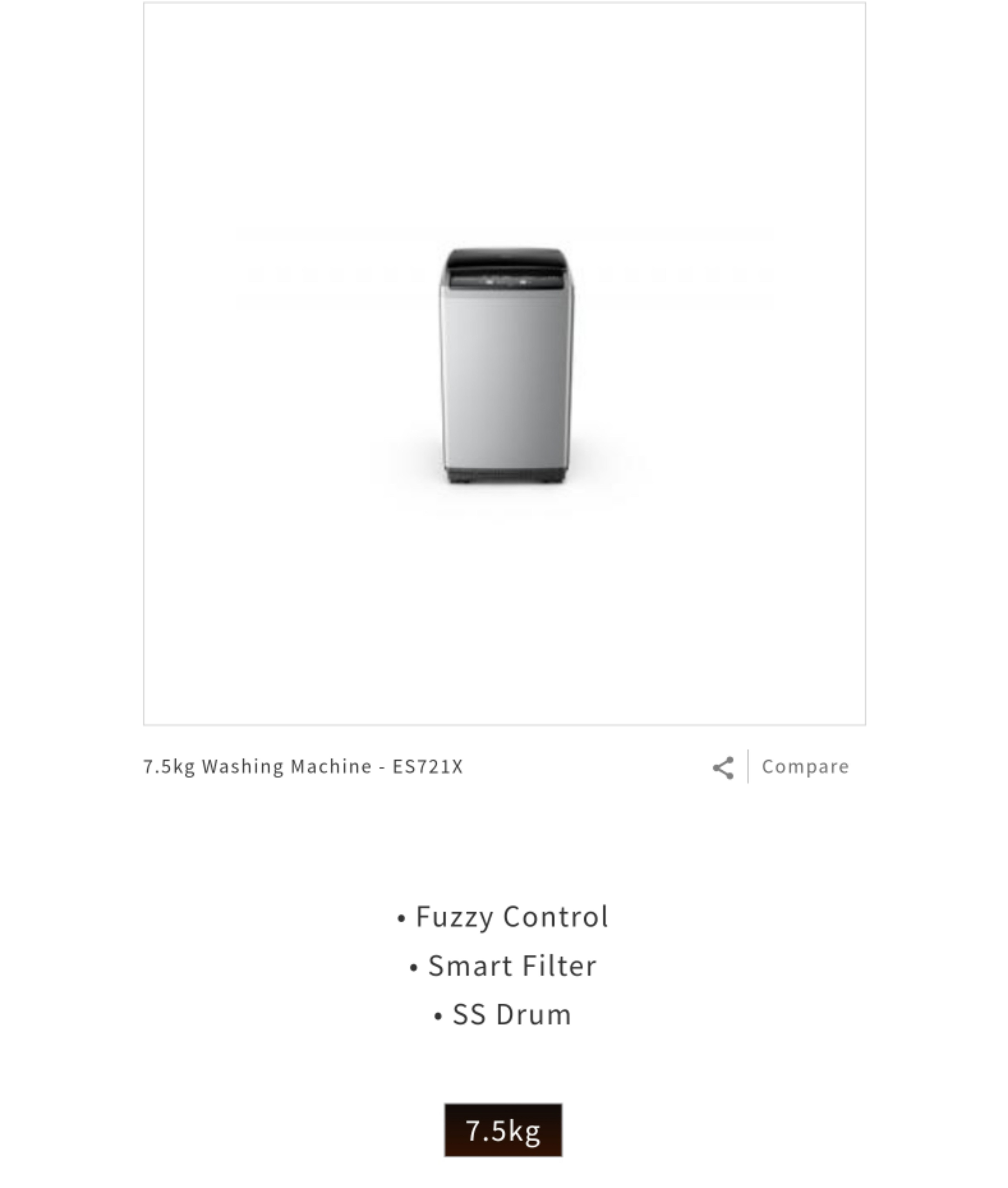 SHARP Washing Machine Fully Auto ES721-7.5KG/ES821-8KG/ES921-9.5KG RM62 ...