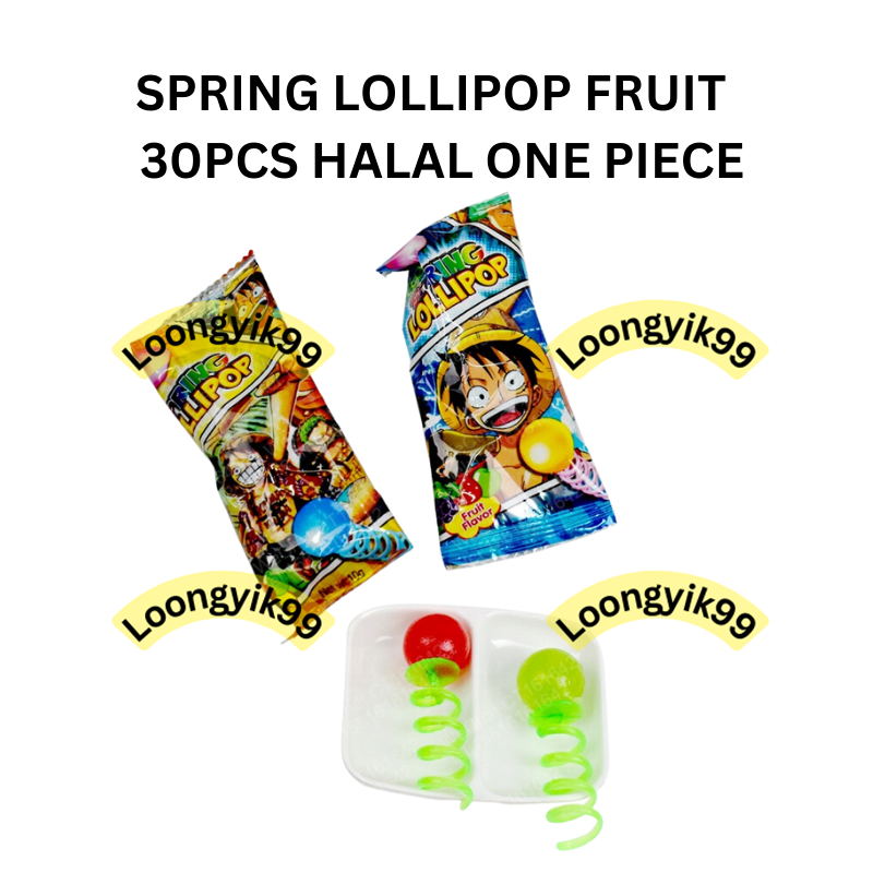 SPRING LOLLIPOP FRUIT FLAVOR 30PCS HALAL ONE PIECE | Shopee Malaysia